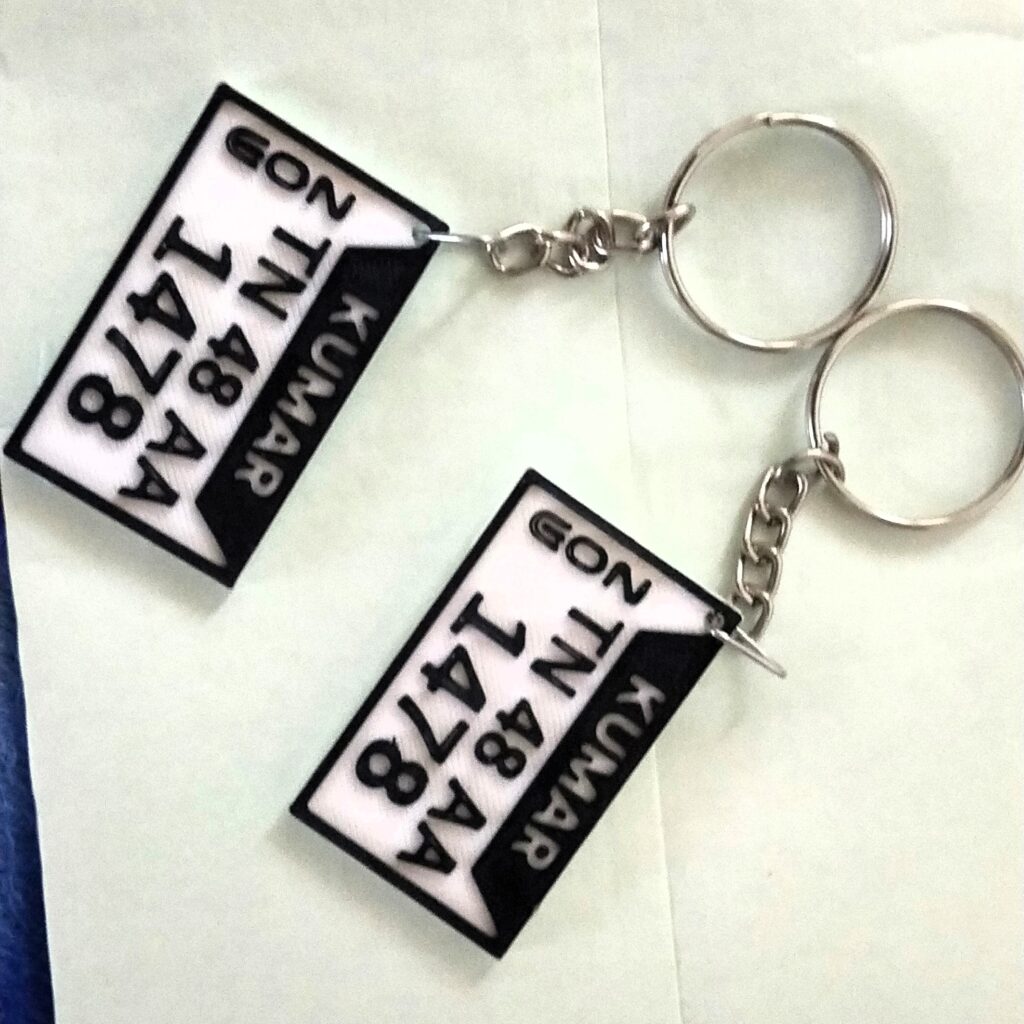 3D Numberplate Name Keychain - My 3D Gigfts - My 3D Gifts